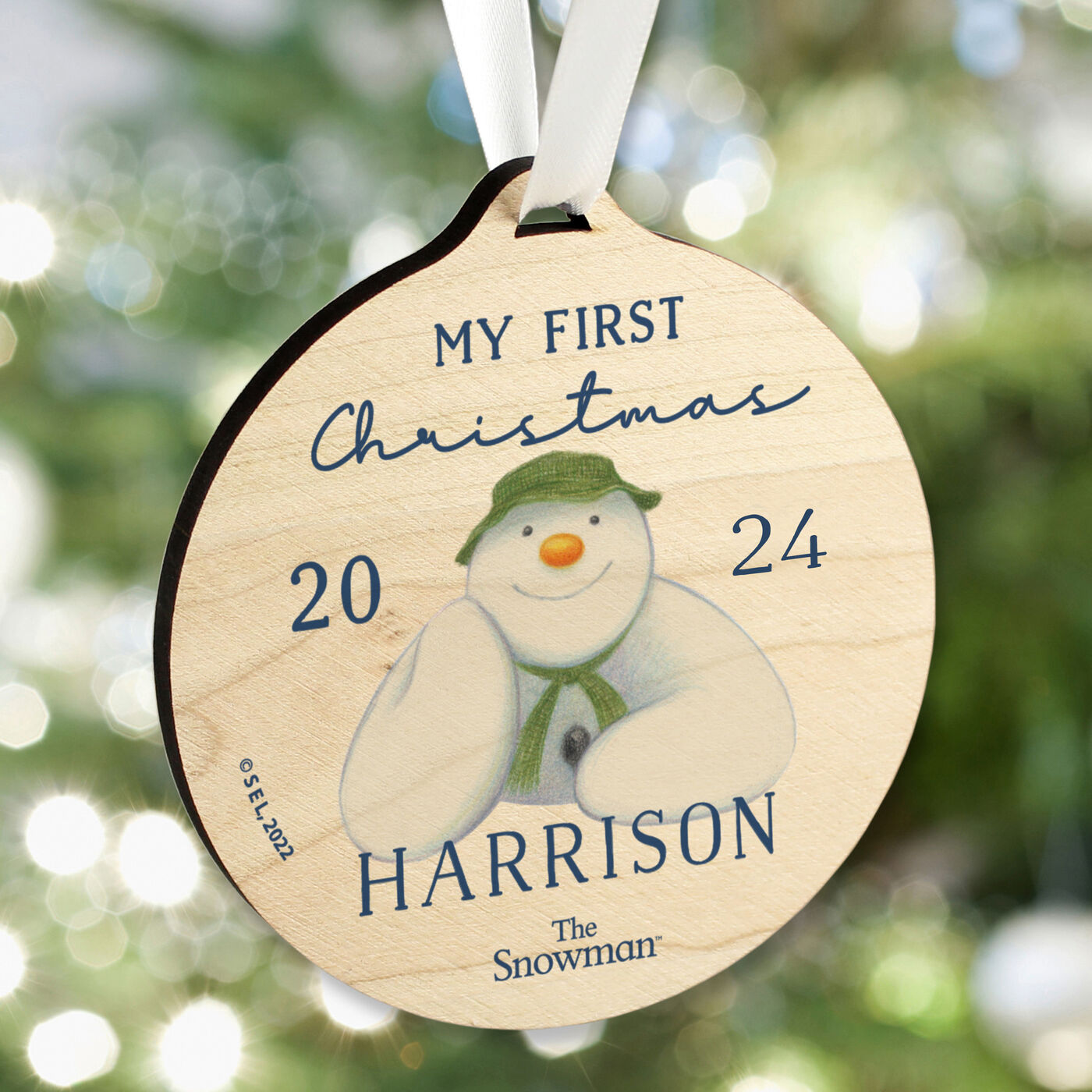 Buy Personalised The Snowman My First Christmas Wooden Decoration for ...