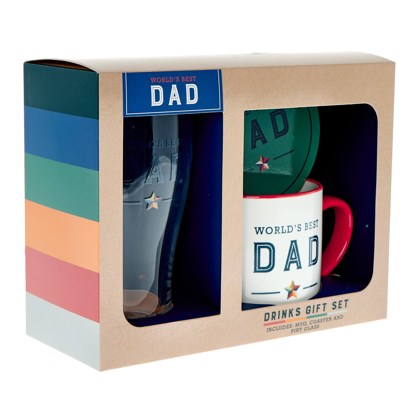 Buy World's Best Dad Mug, Coaster & Pint Glass Set for GBP 4.79 | Card ...