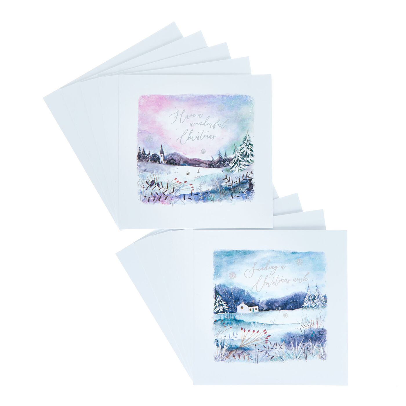 Buy 18 Charity Christmas Cards - Snowy Landscapes (2 Designs) for GBP 1.99 | Card Factory UK