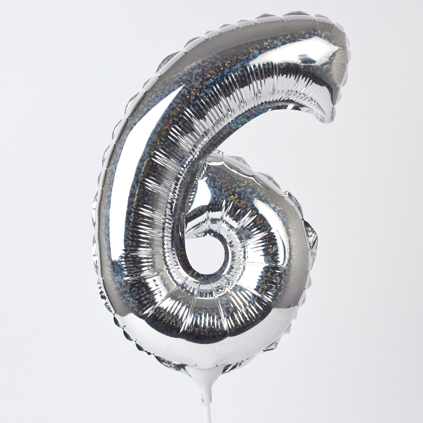 Buy Holographic Silver Number 6 Balloon On A Stick for GBP 1.49 | Card ...
