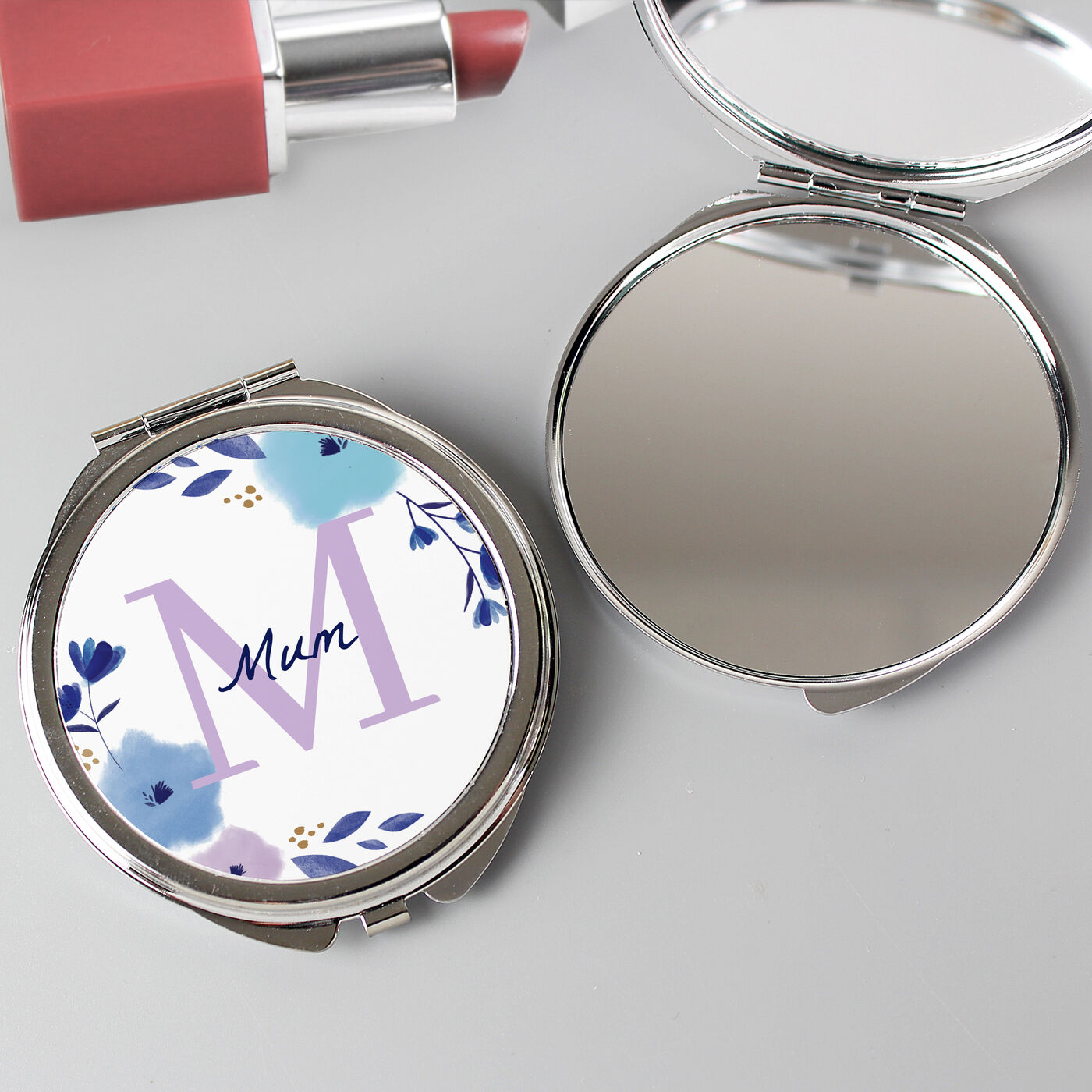 Buy Personalised Floral Initial Compact Mirror for GBP 12.49 | Card ...