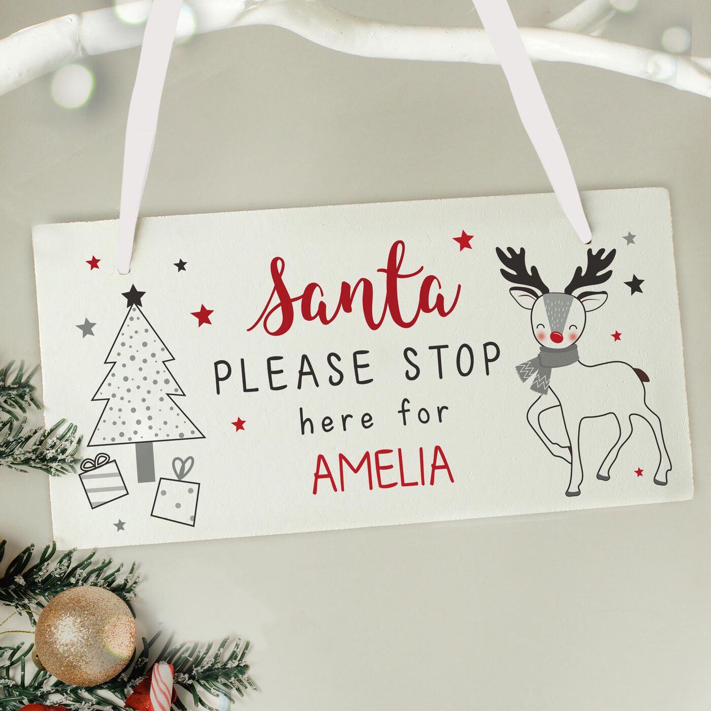 Buy Personalised Rudolph Santa Please Stop Here Sign for GBP 9.99 ...