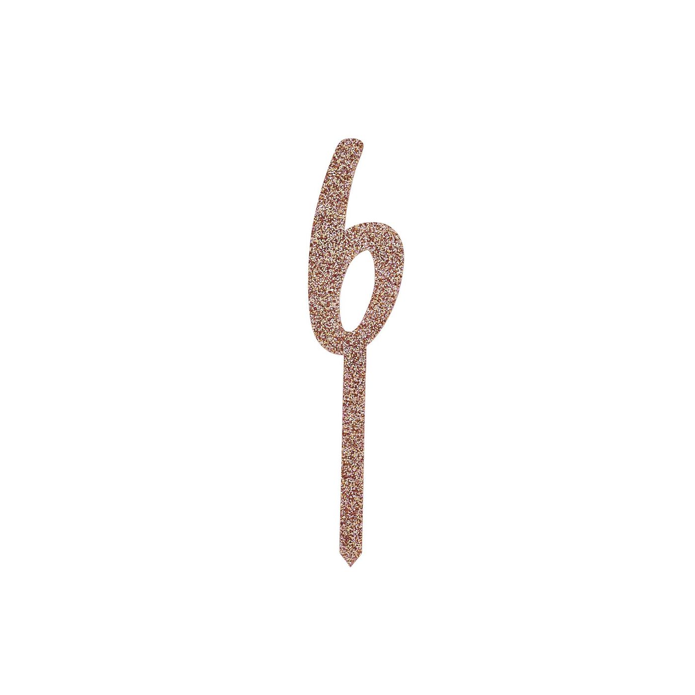 Buy Metallic Rose Gold Number Glitter Acrylic Cake Topper (Numbers 0-9 ...