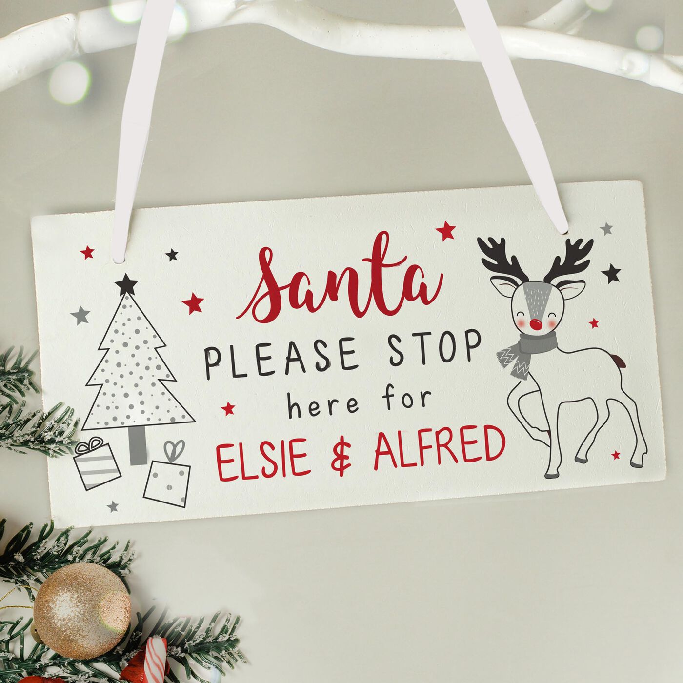 Buy Personalised Rudolph Santa Please Stop Here Sign for GBP 9.99 ...