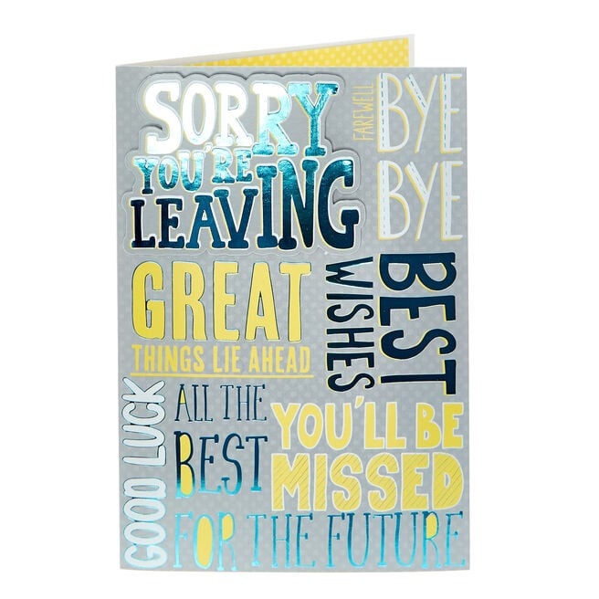 Leaving Cards, Personalised Sorry You're Leaving & Goodbye Cards UK ...