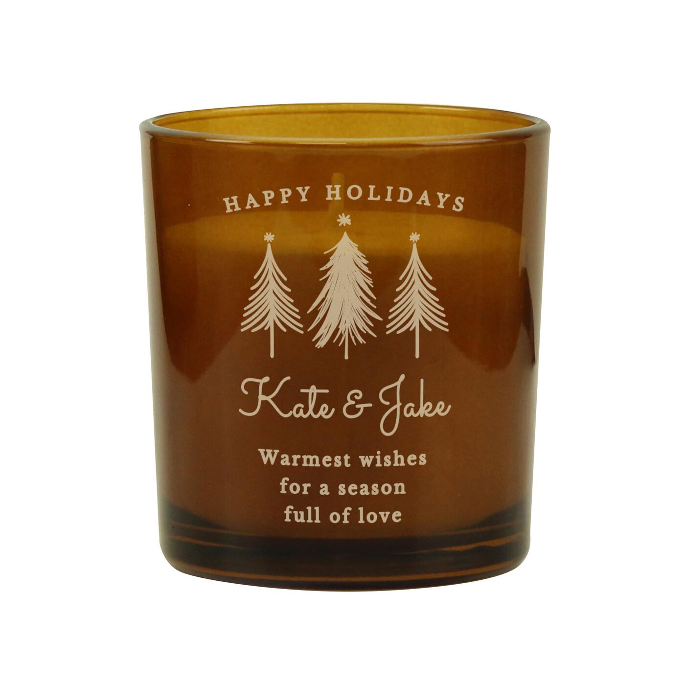Buy Personalised Christmas Tree Amber Glass Candle for GBP 9.99 | Card ...