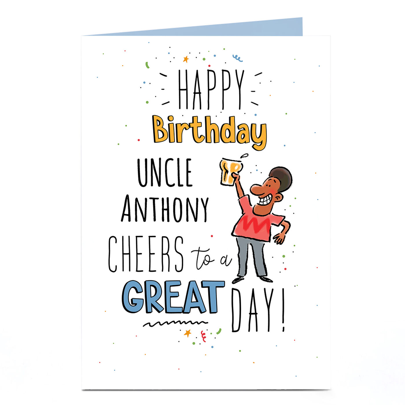 Buy Personalised Birthday Card, Cheers to a Great Day, Uncle for GBP 2. ...
