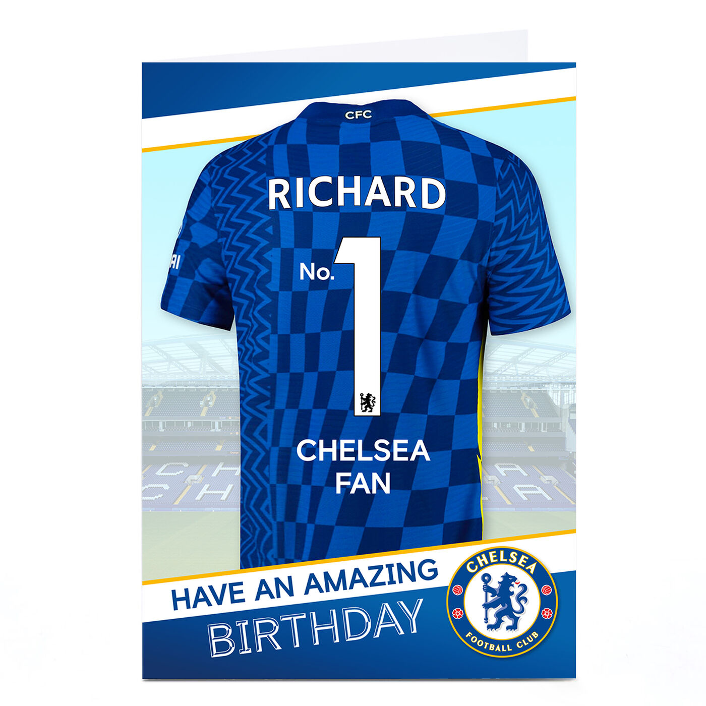 Buy Personalised Chelsea FC Birthday Card - No. 1 Fan for GBP 2.99 ...