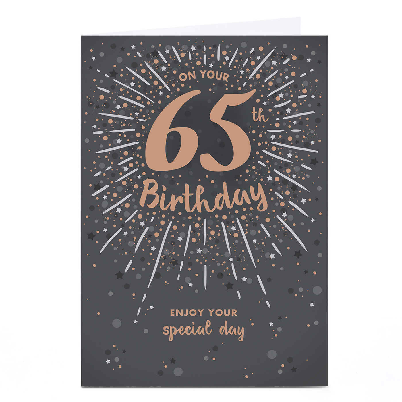 Buy Personalised 65th Birthday Card - Black and Bronze Special Day for ...