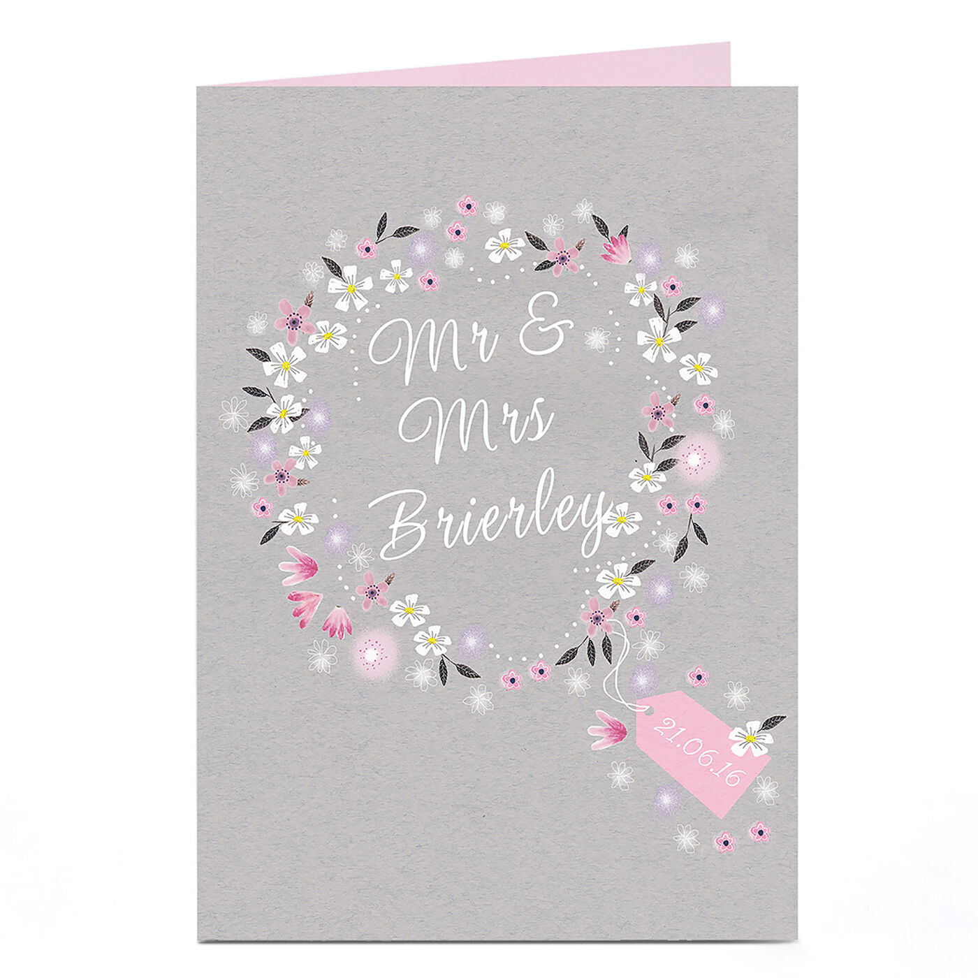 Buy Personalised Wedding Card - Pretty Floral Wreath for GBP 2.99 ...