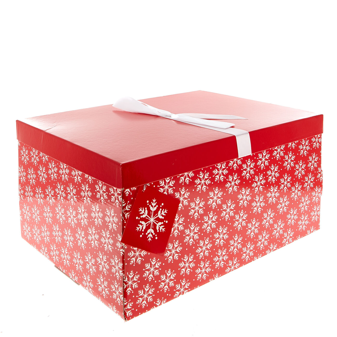 Buy Red & White Snowflakes Flat-Pack Crate Christmas Gift Box for GBP 4 ...