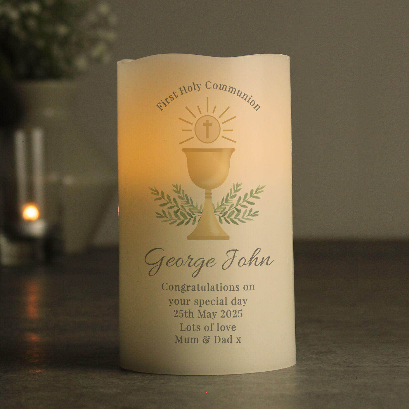 Buy Personalised First Holy Communion LED Candle for GBP 14.99 | Card ...