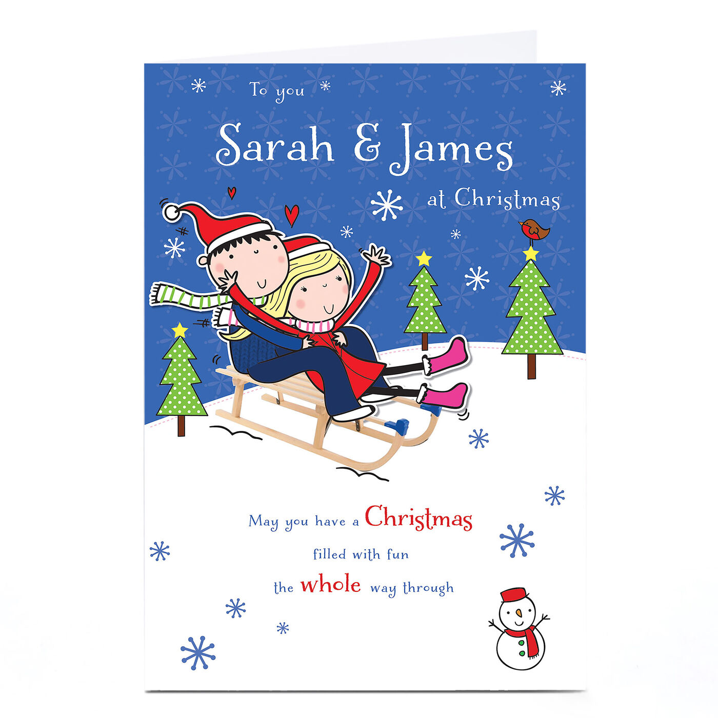 Buy Personalised Christmas Card - Snow Sledge for GBP 2.99 | Card ...