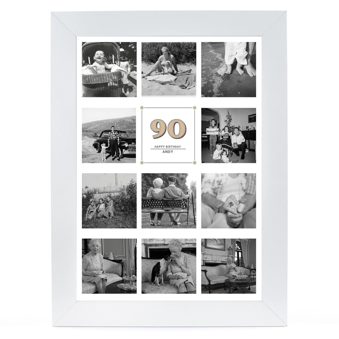 Buy Personalised 90th Birthday Milestone Age Photo Print - Vintage ...