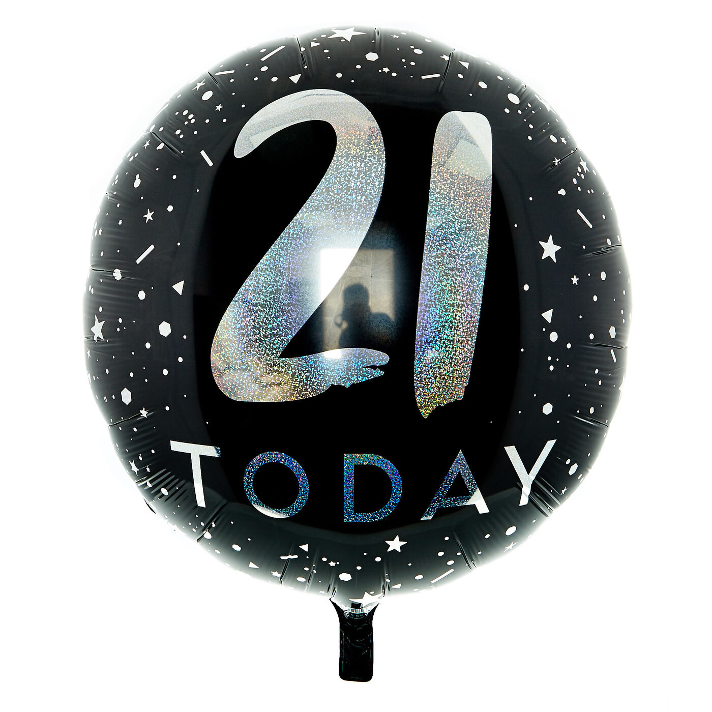 Buy Black & Silver 21 Today 31-Inch Foil Helium Balloon for GBP 4.99 ...