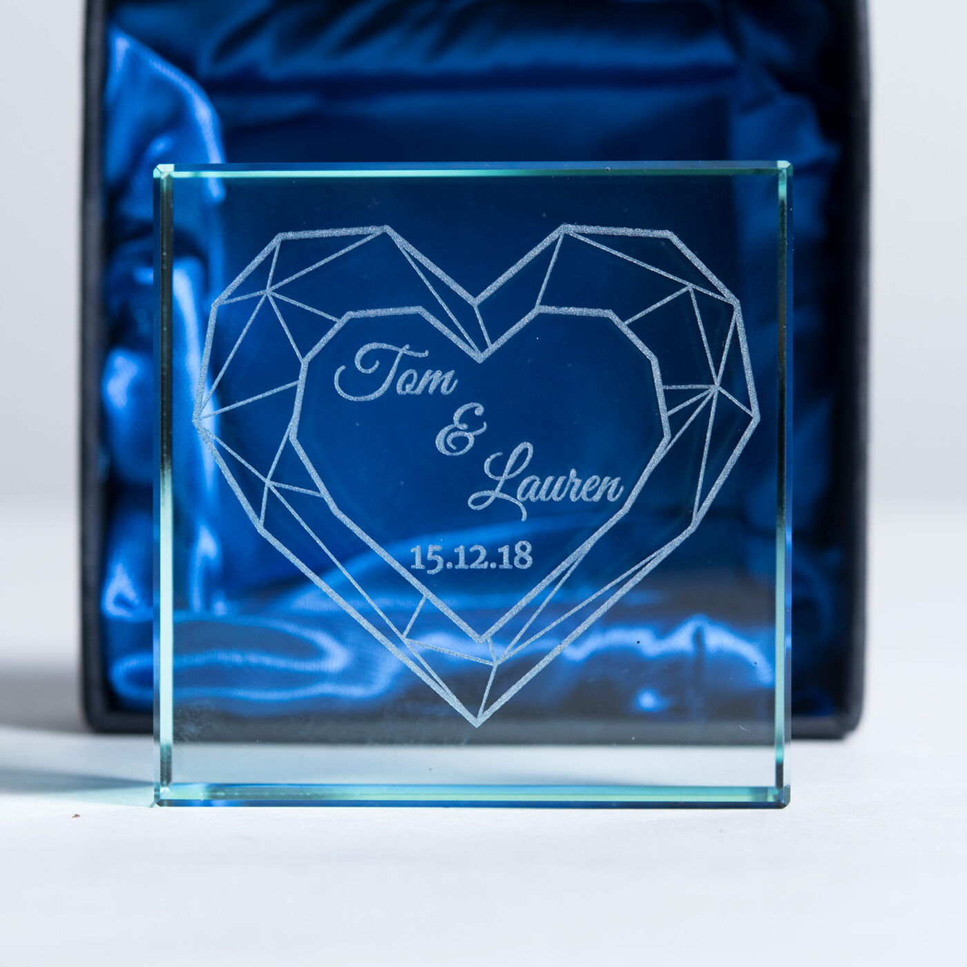 Buy Personalised Glass Token - Geometric Heart, Date for GBP 14.99 ...