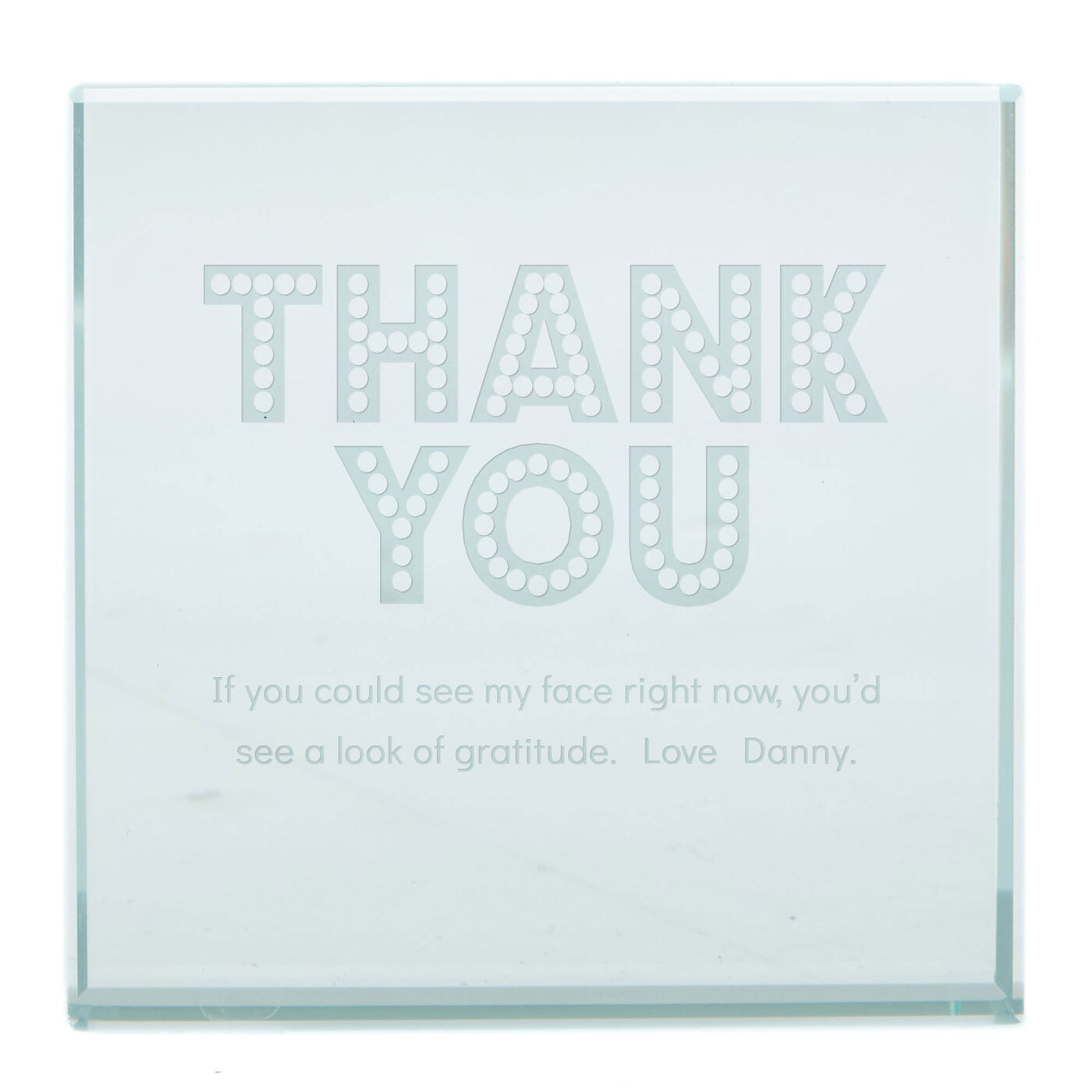 Buy Personalised Engraved Glass Token - Thank You for GBP 14.99 | Card ...