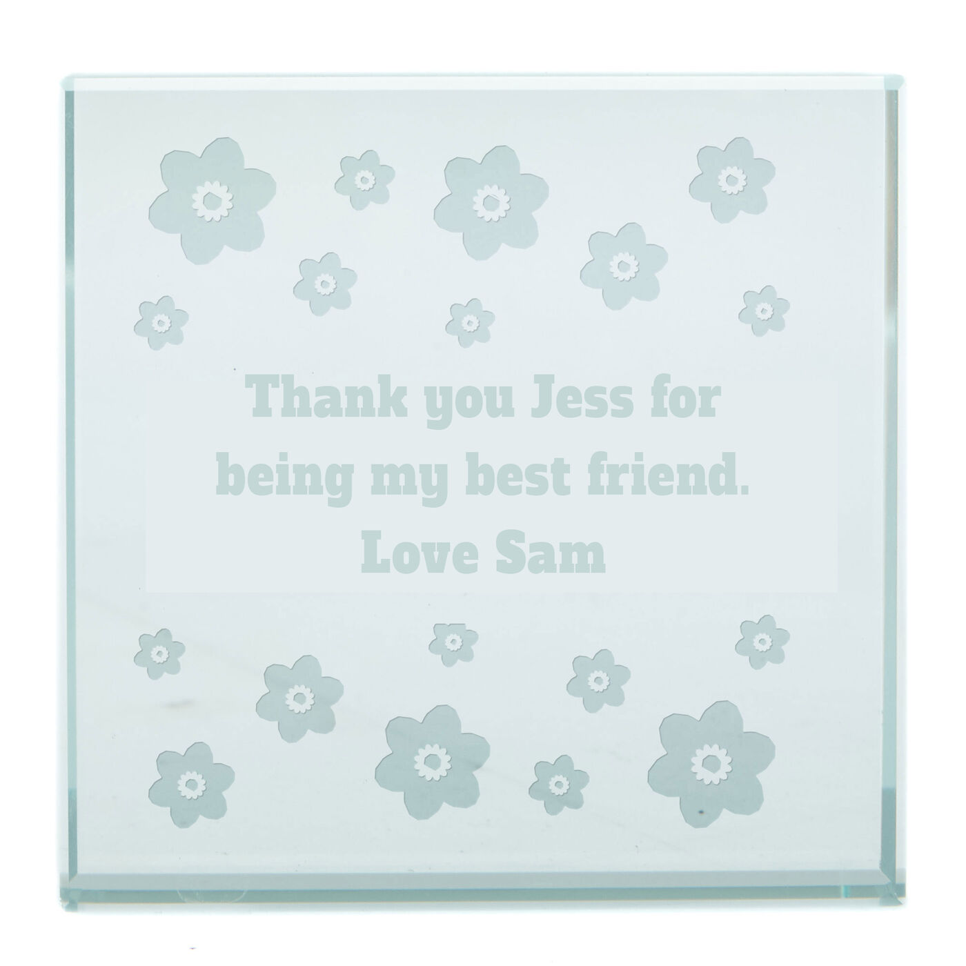 Buy Personalised Engraved Glass Token - Flowers for GBP 14.99 | Card ...