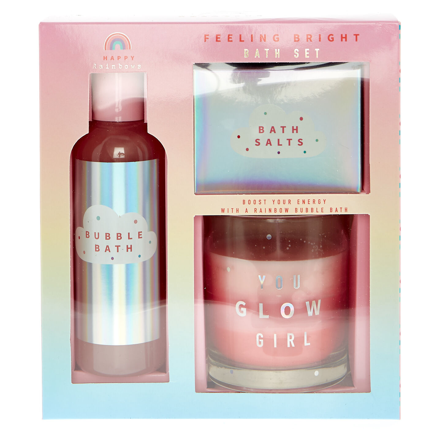 candle and bubble bath set