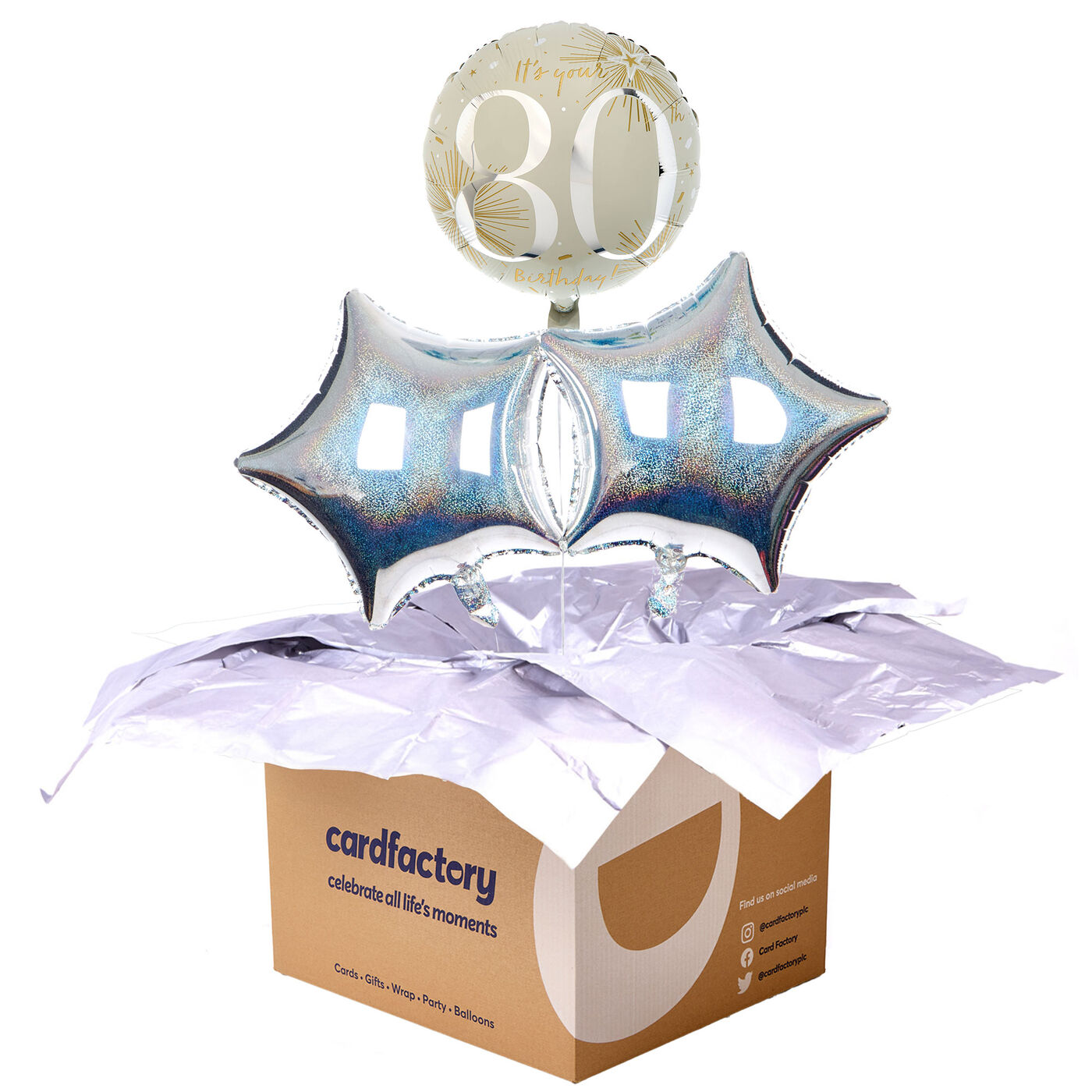 Buy It's Your 80th Birthday Balloon Bouquet - DELIVERED INFLATED! for ...