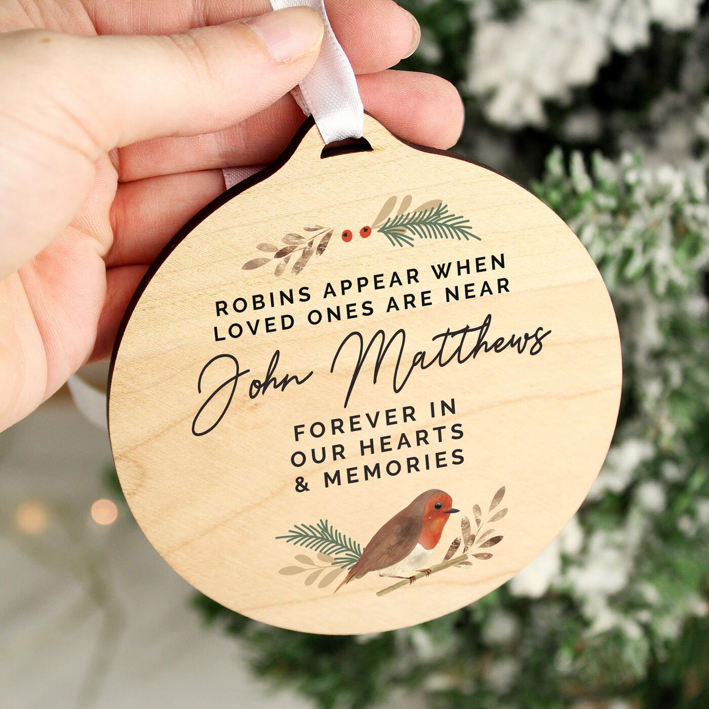 Buy Personalised Robin Memorial Round Wooden Decoration for GBP 9.99 ...