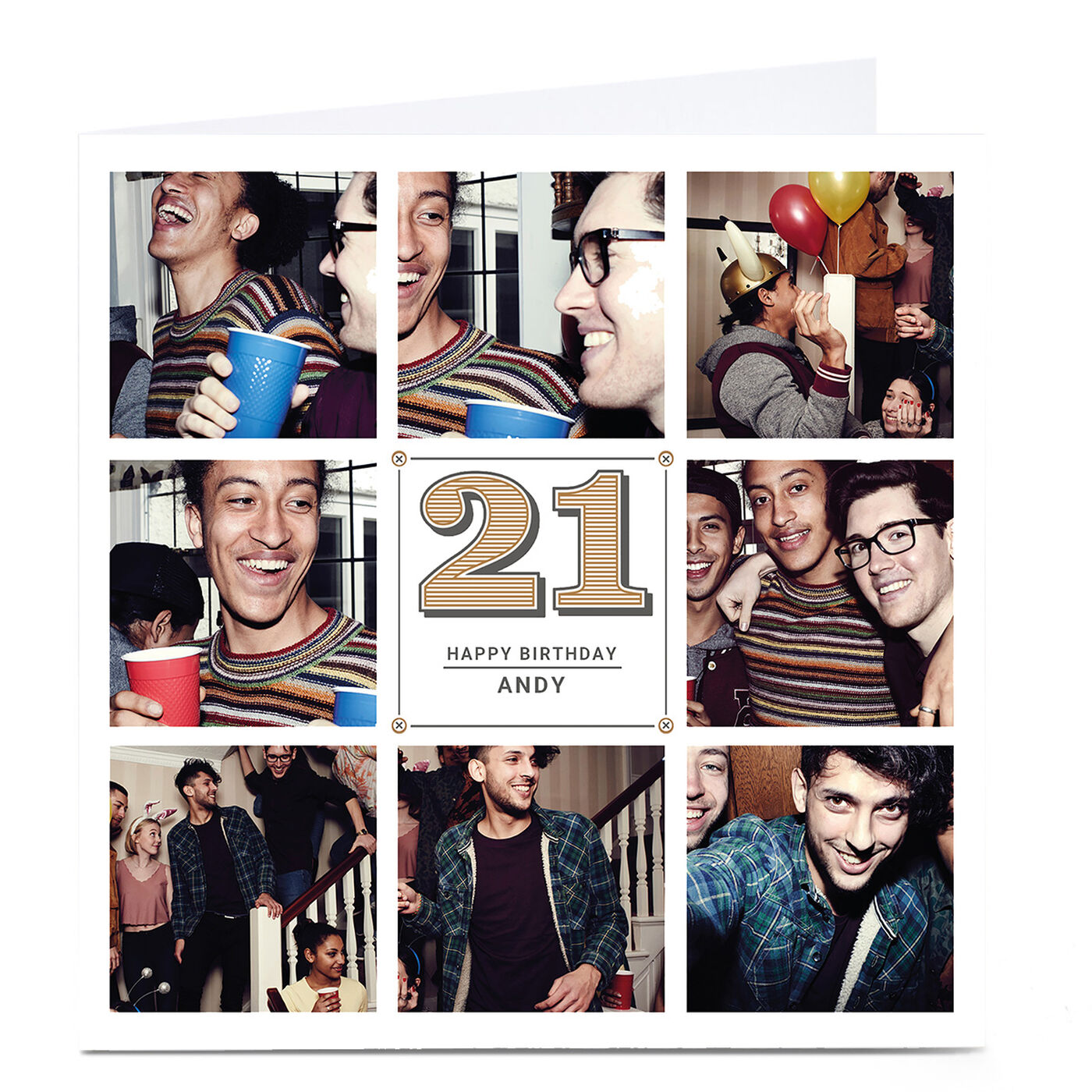 Buy Personalised 21st Photo Card - Vintage Collage, Editable Age for ...