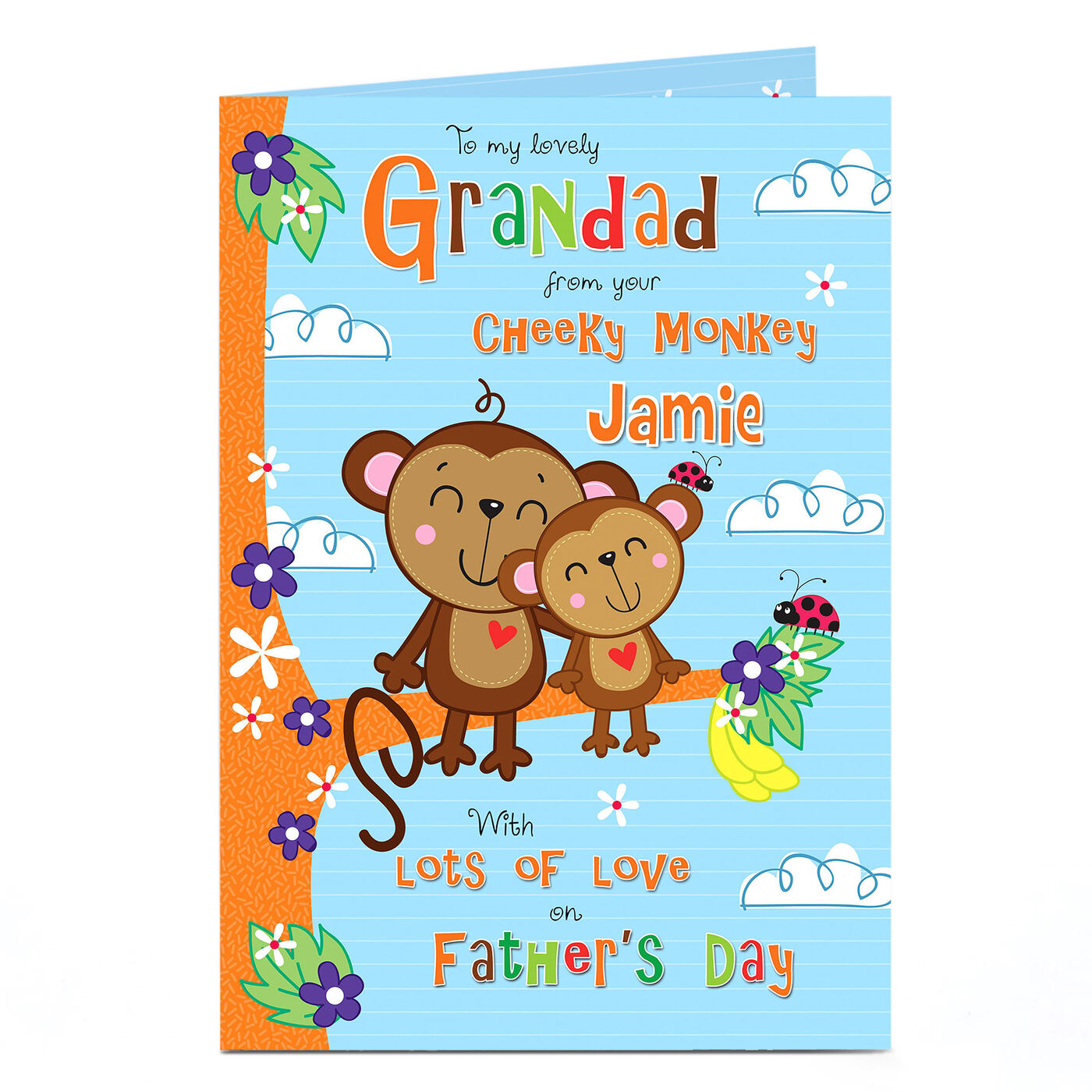 Buy Personalised Father's Day Card - Grandad's Monkey for GBP 2.99 ...