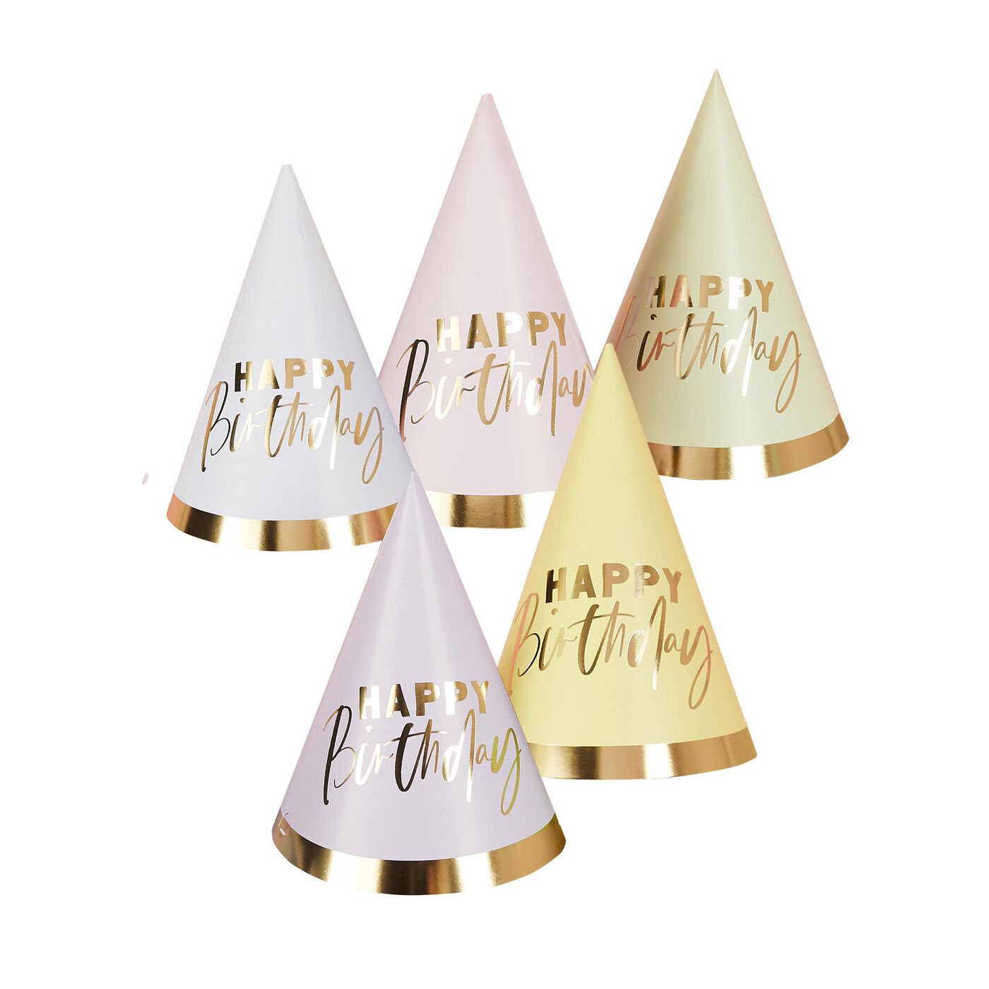 Buy Pastel Happy Birthday Party Hats - Pack of 10 for GBP 3.99 | Card ...