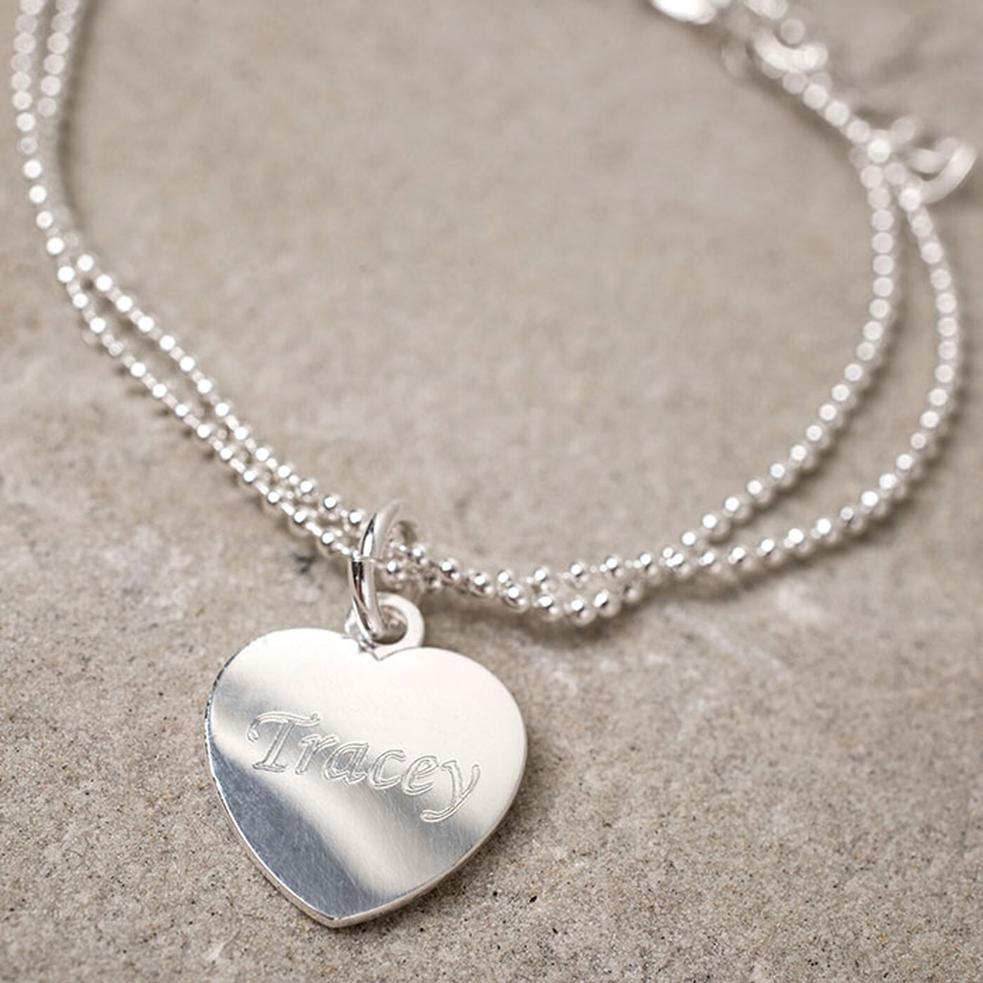 Buy Personalised Engraved Double Chain Silver Bracelet for GBP 16.99 ...