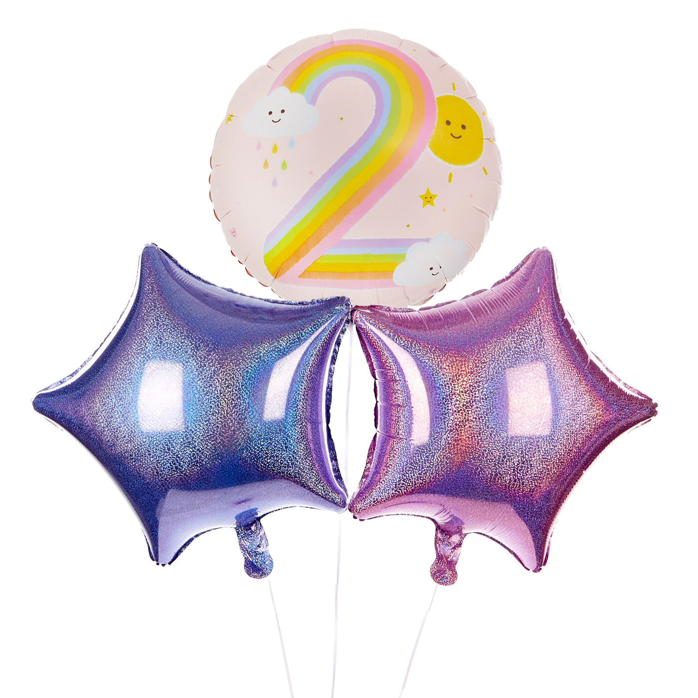 Buy Rainbow 2nd Birthday Balloon Bouquet - DELIVERED INFLATED! for GBP ...