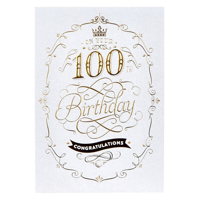 100th Birthday Cards, Personalised 100th Birthday Cards for ...