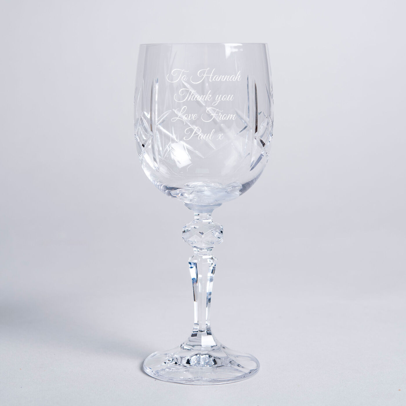 Buy Personalised Cut Crystal Wine Glass - Message for GBP 21.99 | Card ...