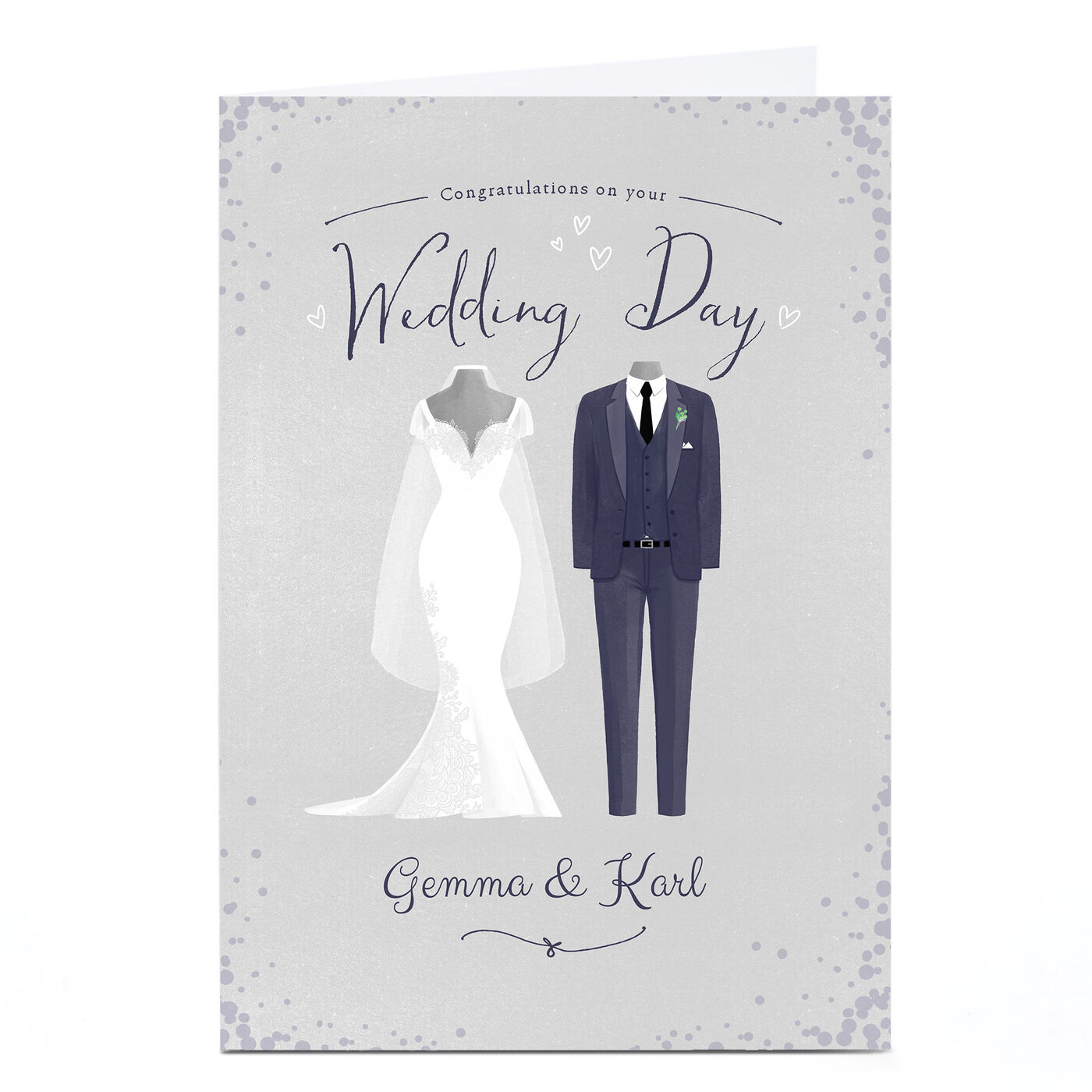 Buy Personalised Wedding Card - Bride and Groom Illustration for GBP 2. ...