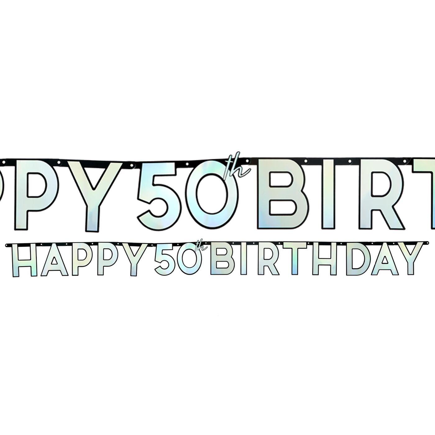 Buy Black & Silver 50th Birthday Letter Banner for GBP 2.49 | Card ...