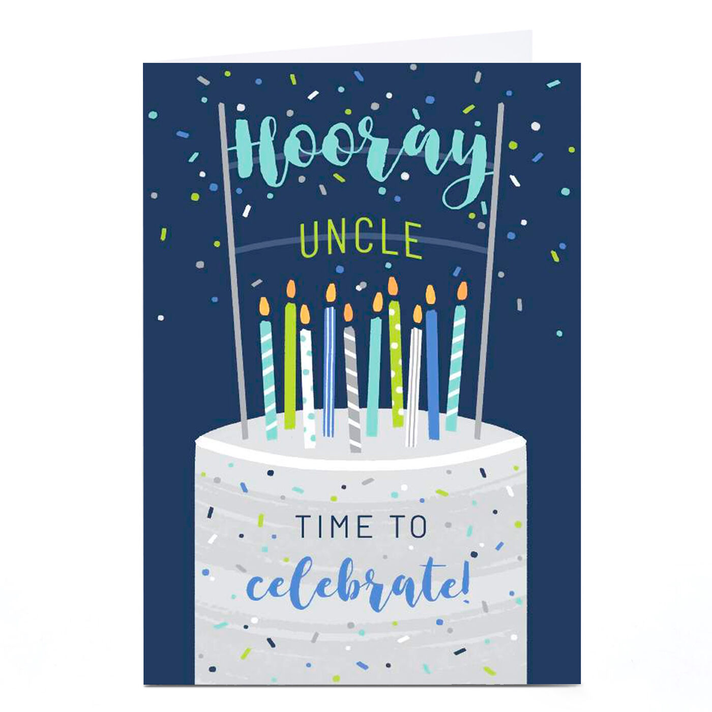Buy Personalised Birthday Card - Time To Celebrate Cake, Uncle for GBP ...