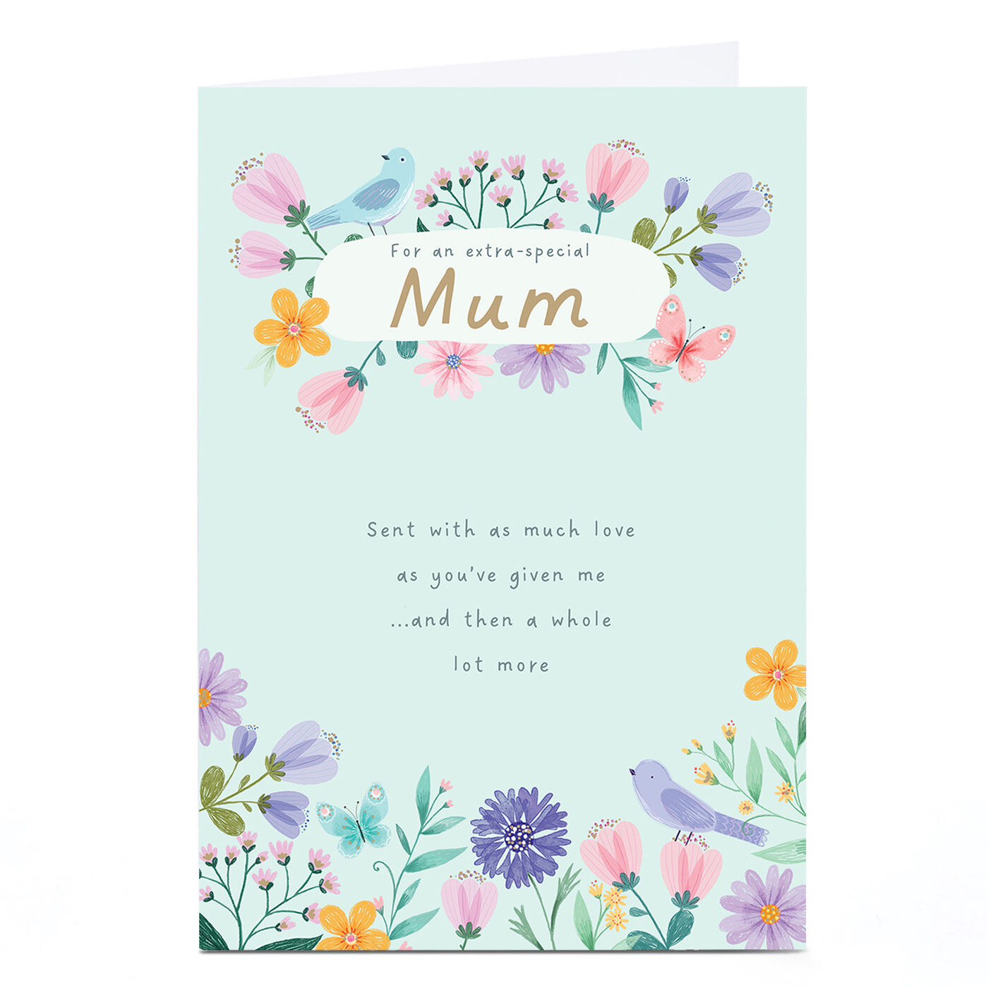 Buy Personalised Birthday Card - Spring Flowers and Birds, Mum for GBP ...