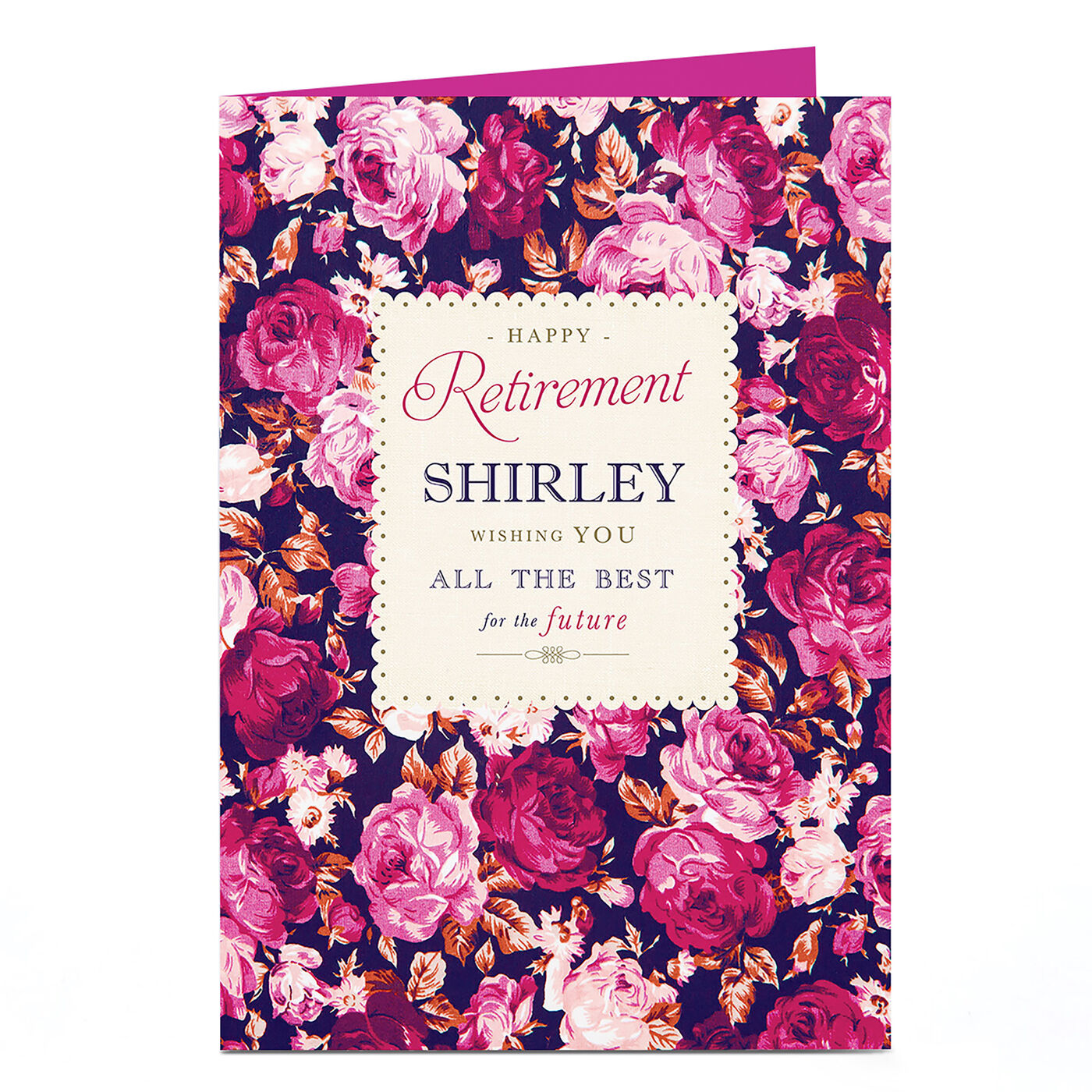 Buy Personalised Retirement Card - Pink & Purple Roses for GBP 1.79 ...