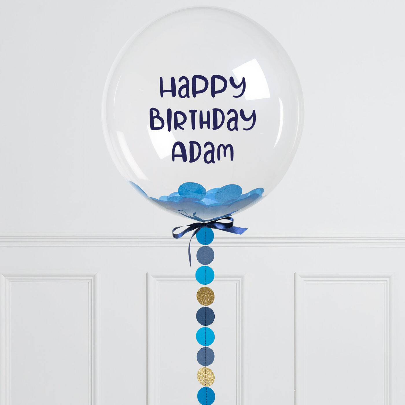 Buy Personalised 20-Inch Blue Circle Confetti Bubblegum Balloon ...