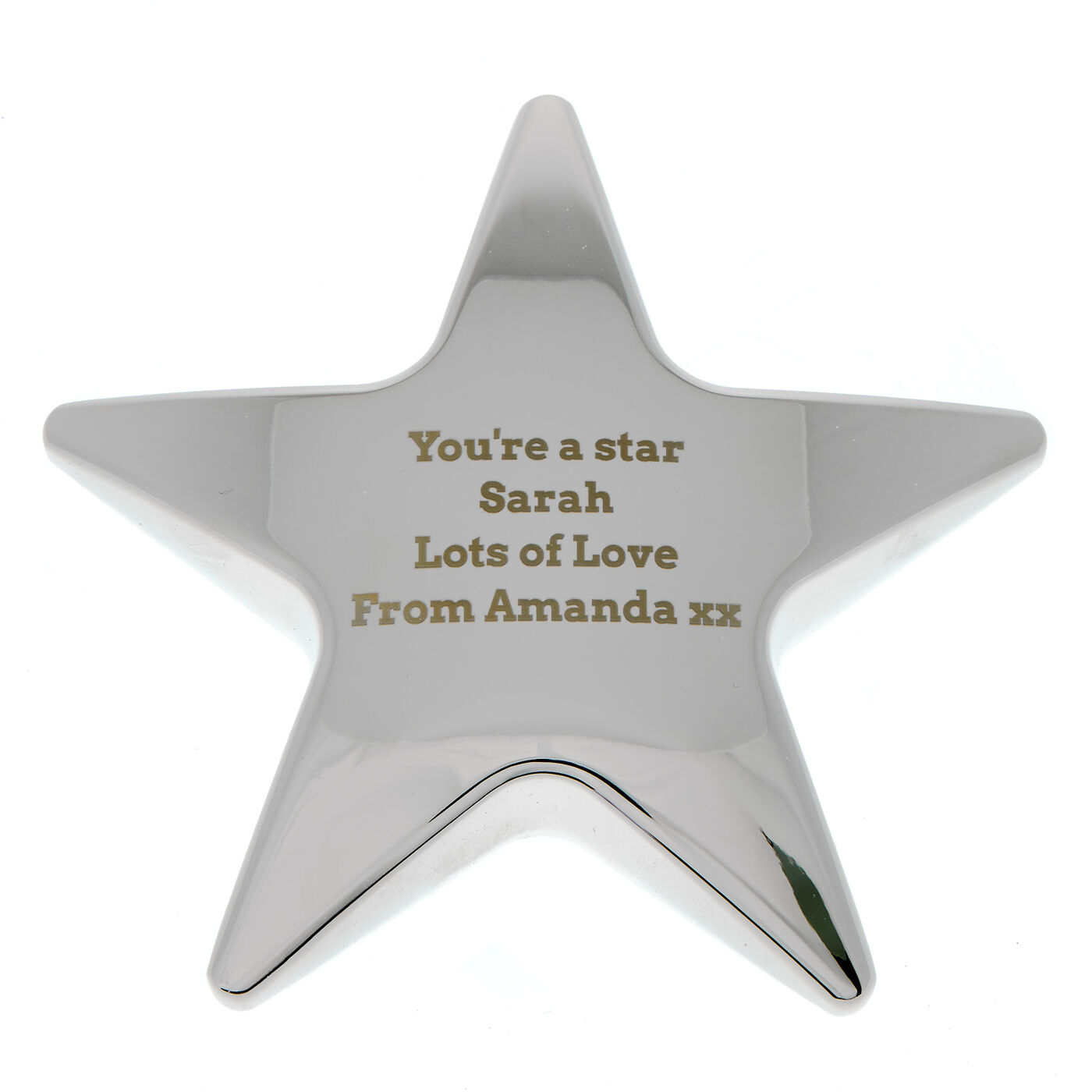 Buy Personalised Engraved Special Silver Star Paperweight - Any Message ...