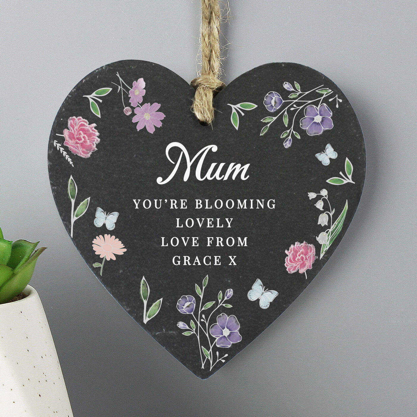 Buy Personalised Wild Flowers Slate Heart for GBP 9.99 | Card Factory UK