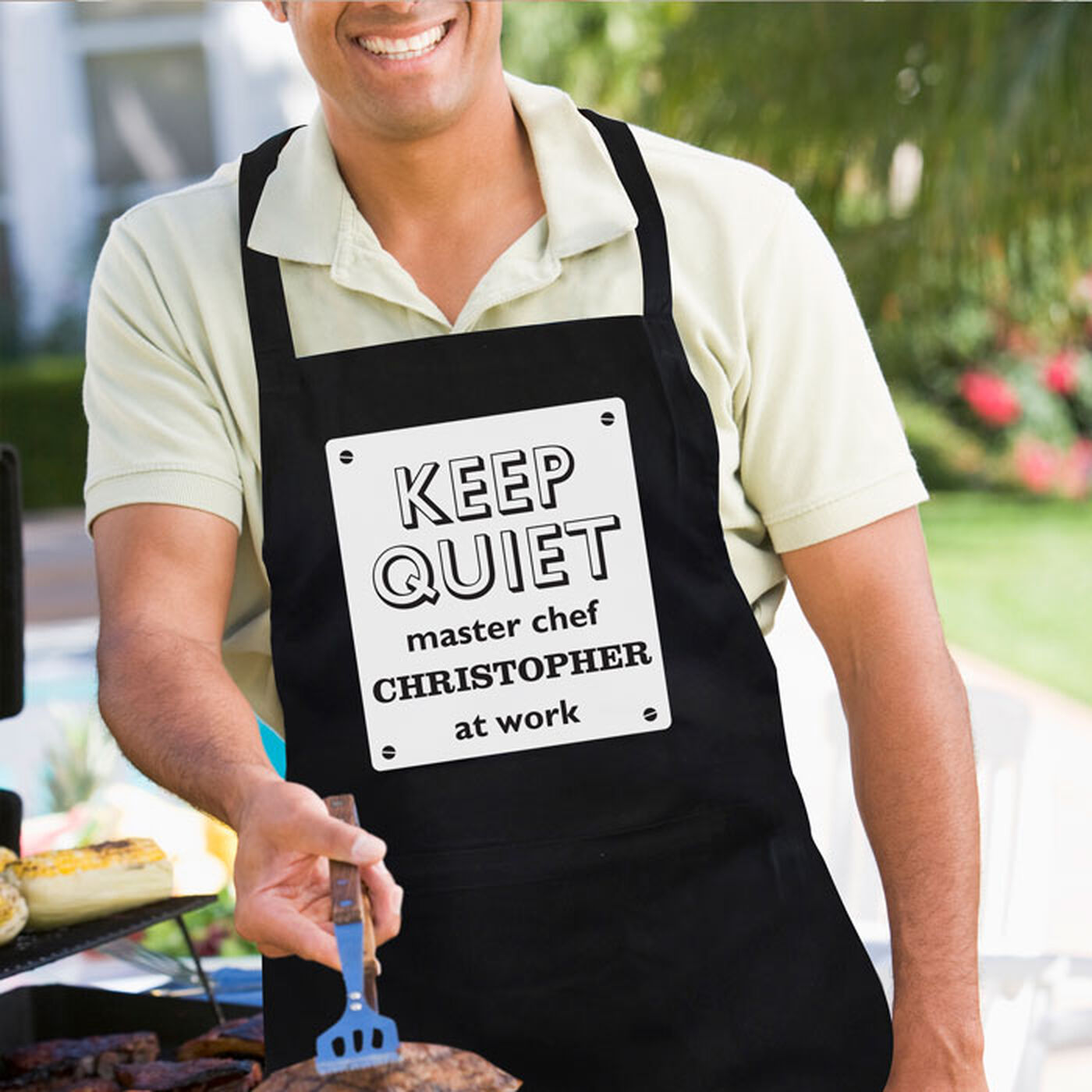 Buy Personalised Black Apron - Master Chef at Work for GBP 19.99 | Card ...
