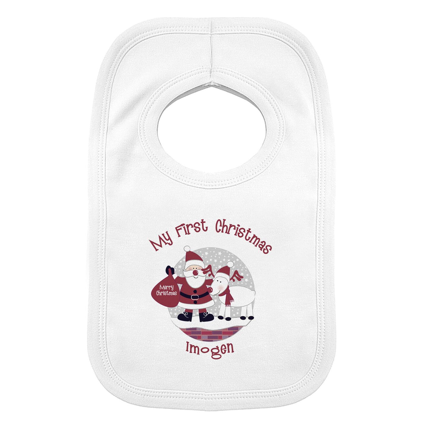 Buy Personalised Rooftop Santa 1st Christmas Bib for GBP 9.99 | Card ...