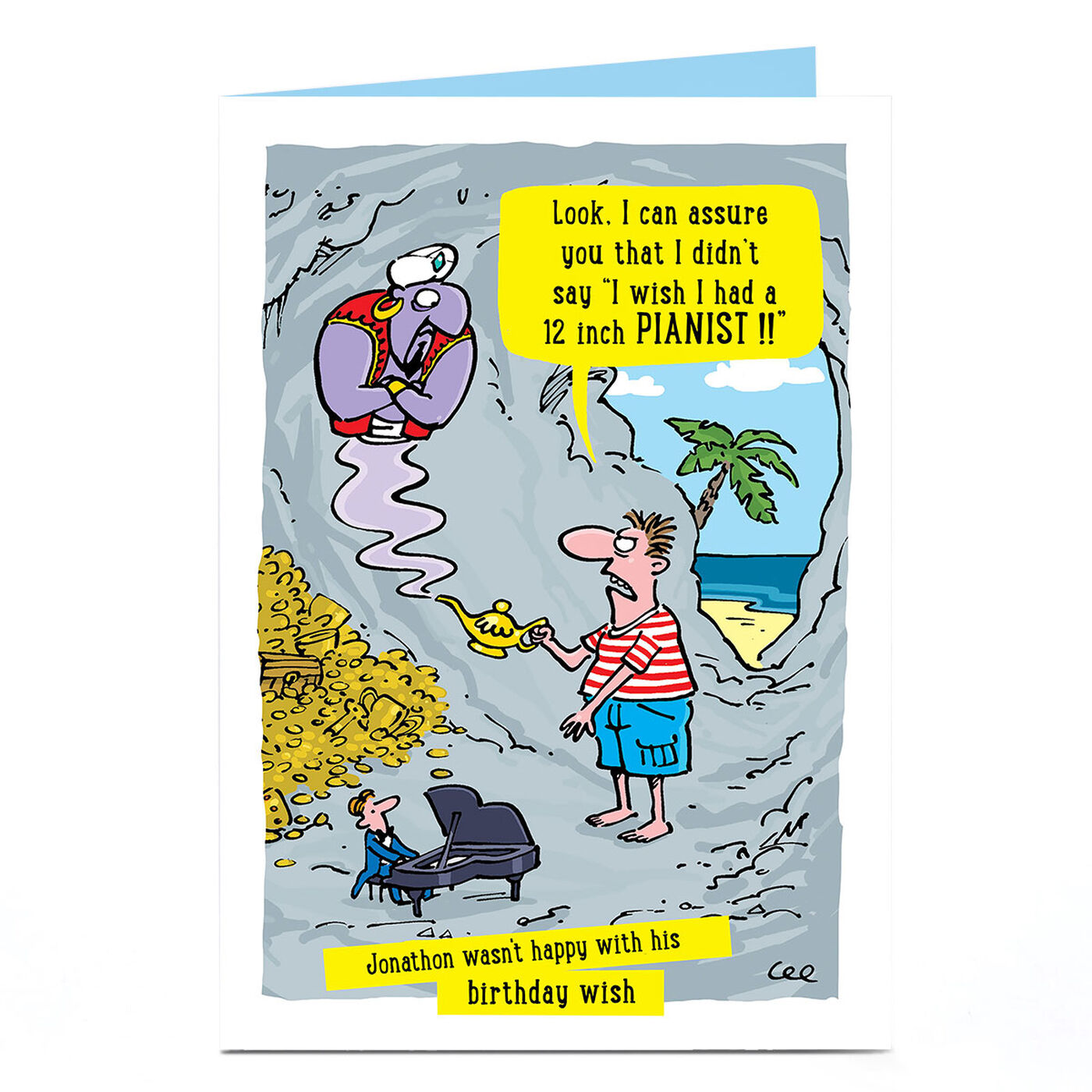 Buy Personalised Birthday Card - Genie Wish Cartoon for GBP 2.99 | Card ...