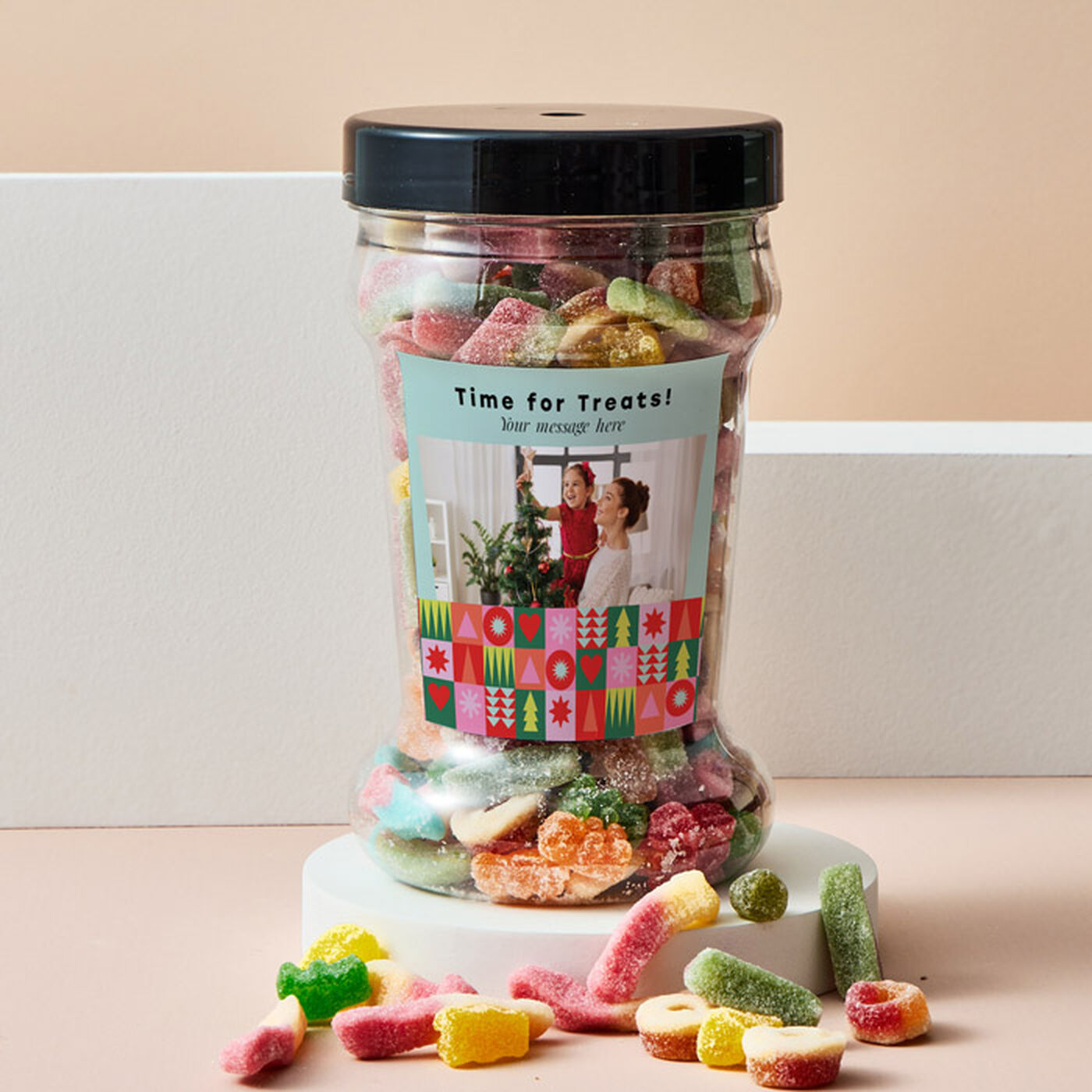 Buy Photo Upload with Message Fizzy Sweet Tub - Festive Shapes for GBP ...
