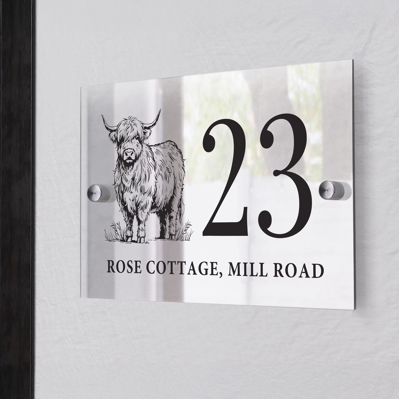 Buy Personalised Highland Cow Acrylic House Sign for GBP 16.99 | Card ...