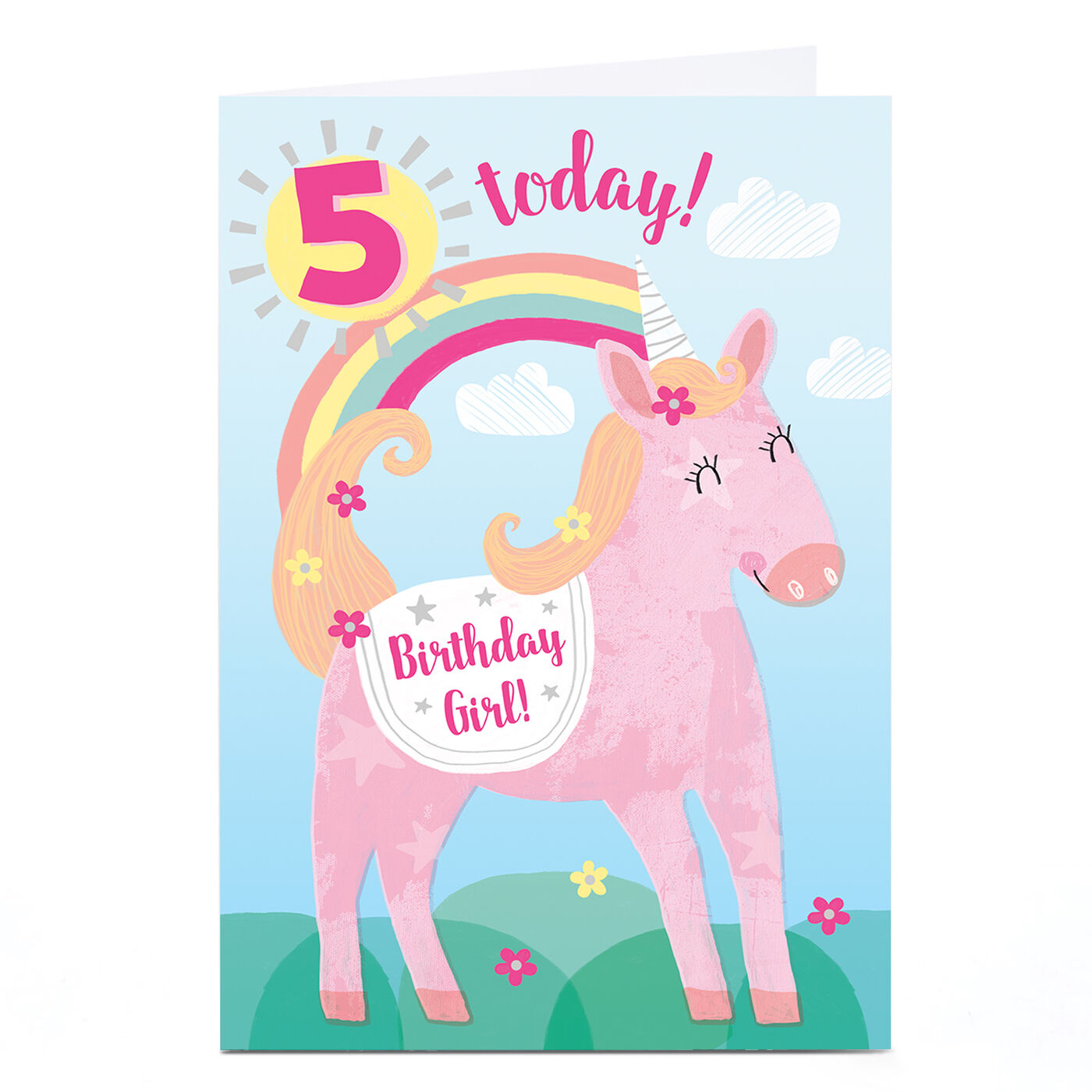 Buy Personalised 5th Birthday Card - Unicorn Birthday Girl for GBP 1.79 ...