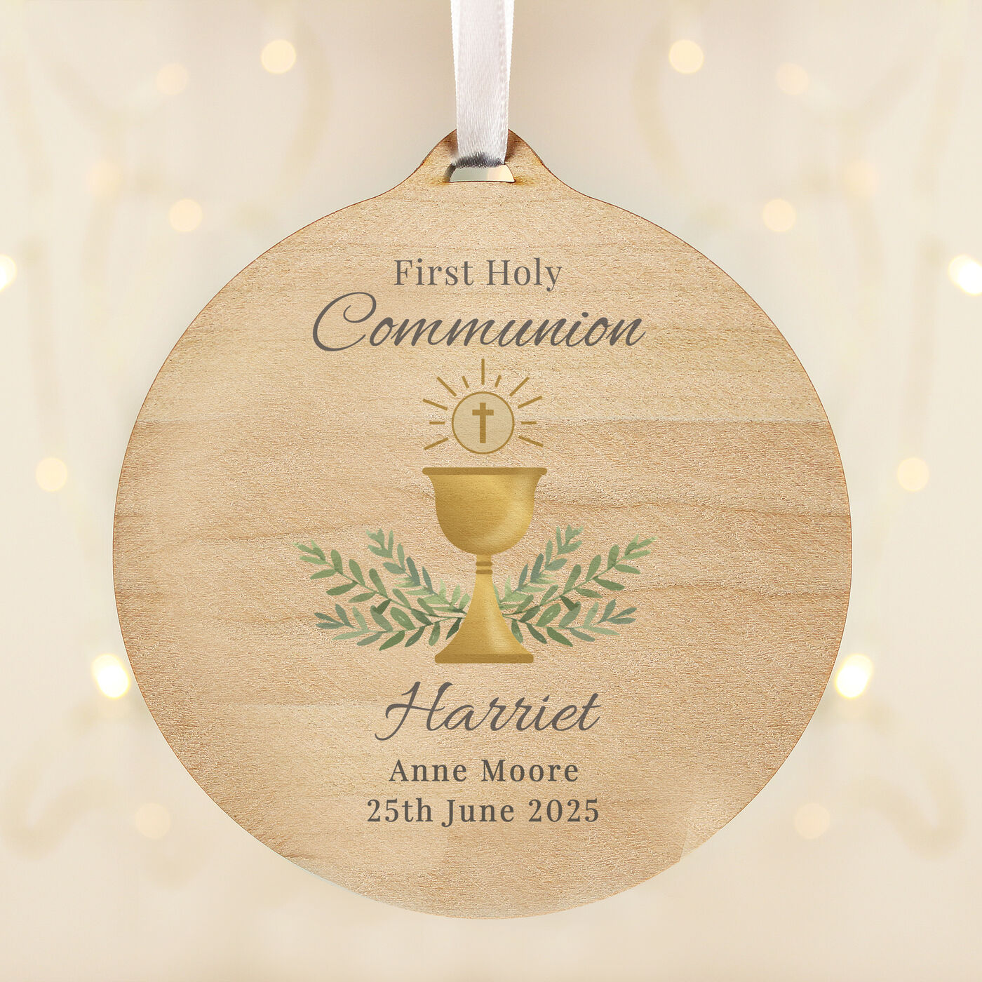 Buy Personalised First Holy Communion Round Wooden Decoration for GBP 9 ...