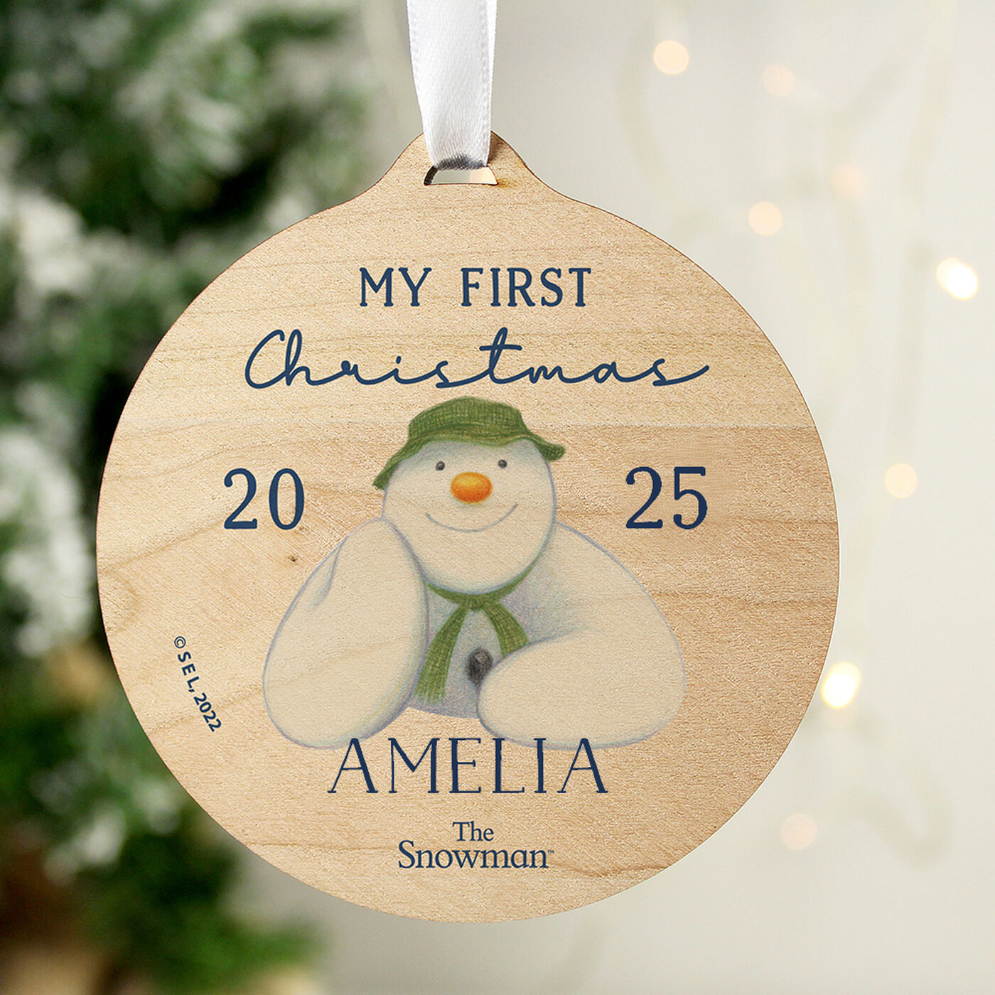 Buy Personalised The Snowman My First Christmas Wooden Decoration for ...