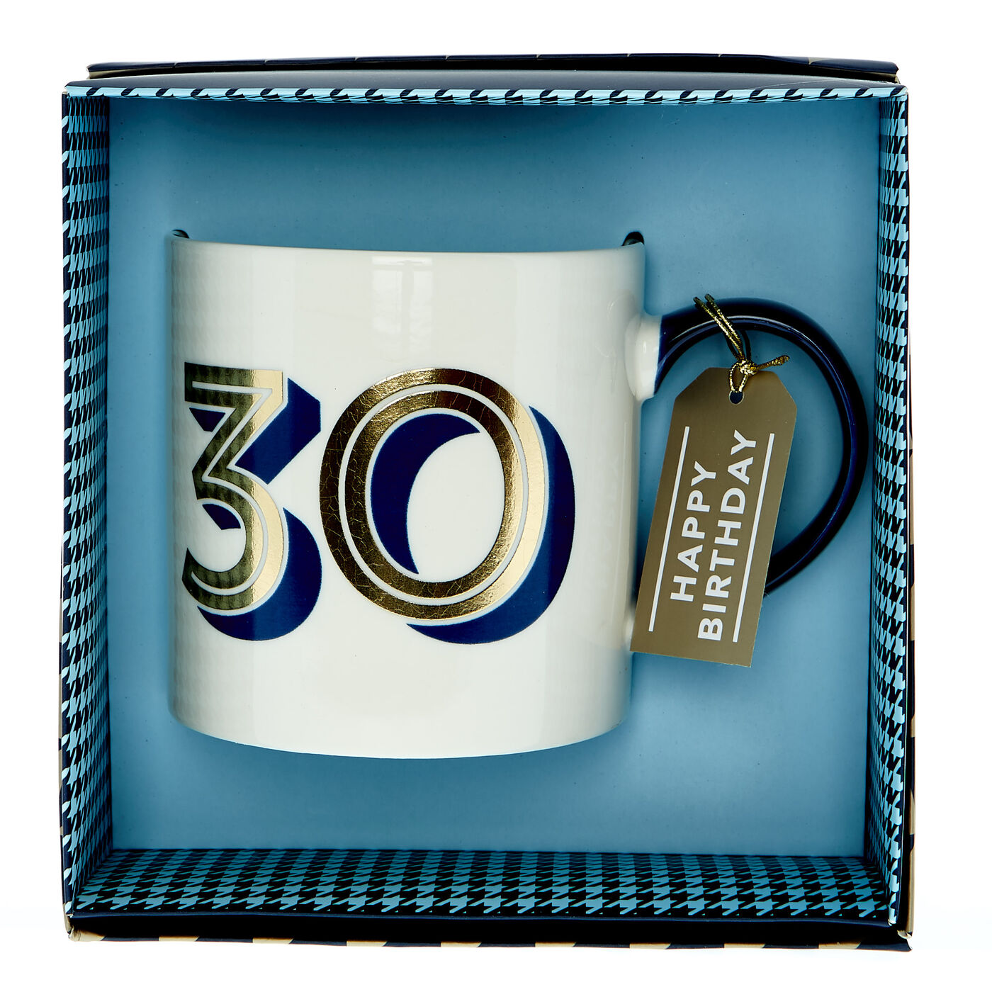 Buy 30th Birthday Mug In A Box - Blue & Gold for GBP 4.99 | Card Factory UK