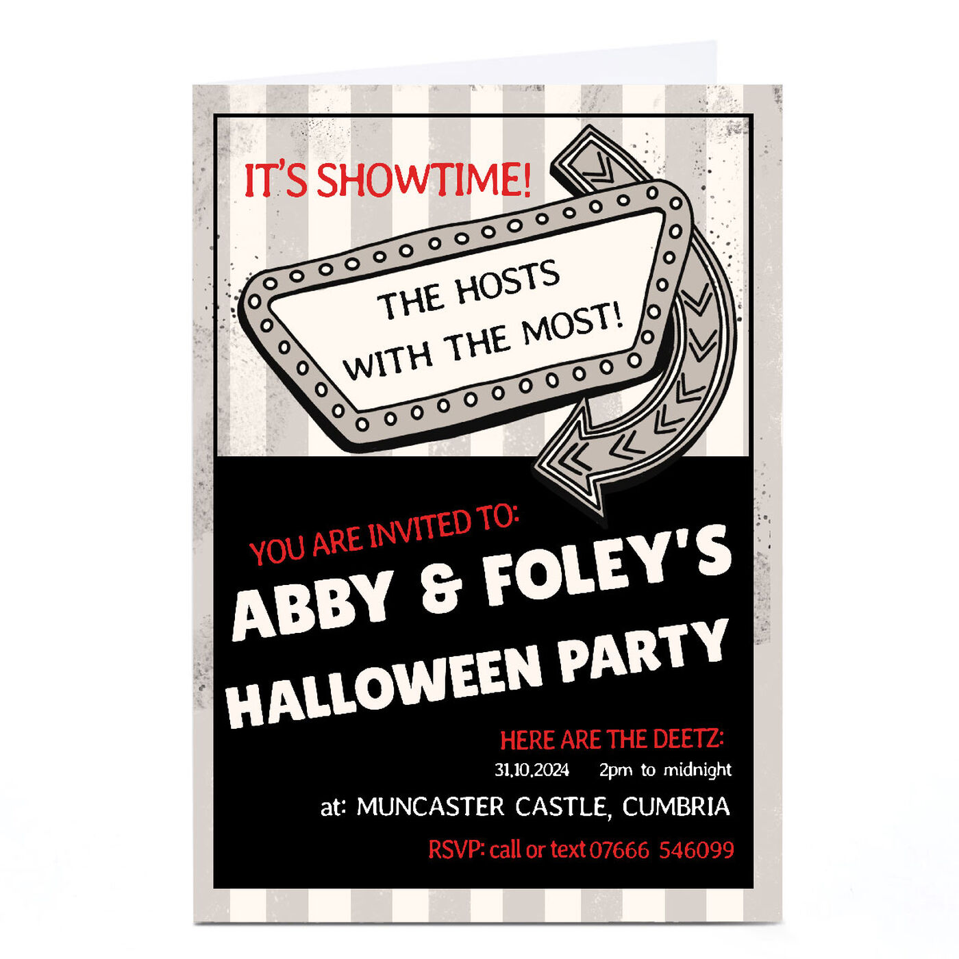 Buy Personalised Halloween Invitation - Showtime for GBP 1.79 | Card ...